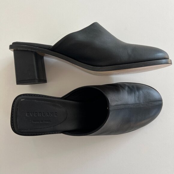 Everlane | Shoes | New Everlane The Artist Mule Leather Block Heel ...